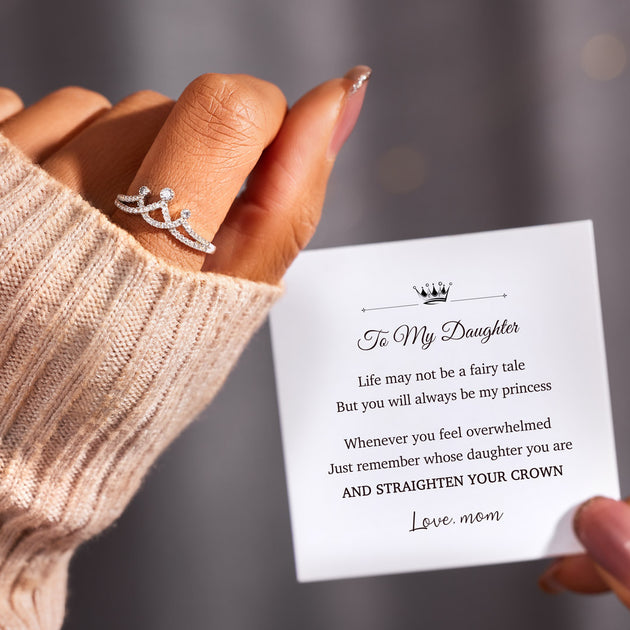 Daughter Straighten Your Crown Minimalist Crown Ring