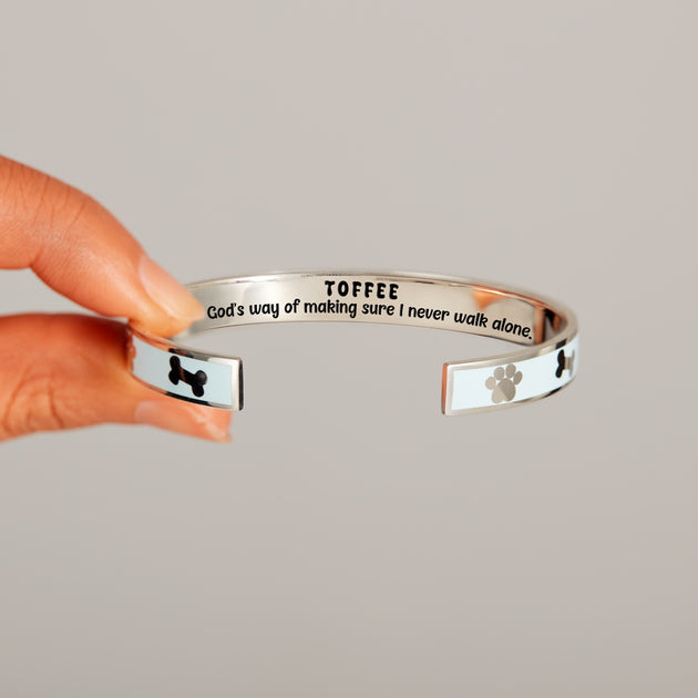 Bone & Paw Cuff Bangle - Life Is Better With Dogs