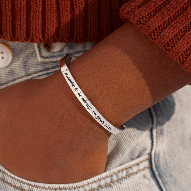 I Promise To Be Hidden Message Mantra Bangle
