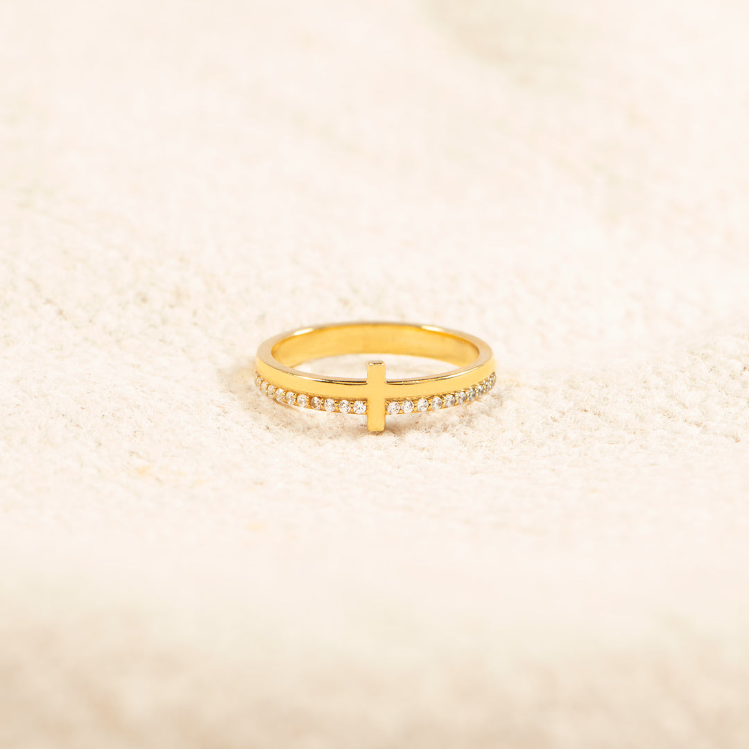 PRAY Golden Cross Ring