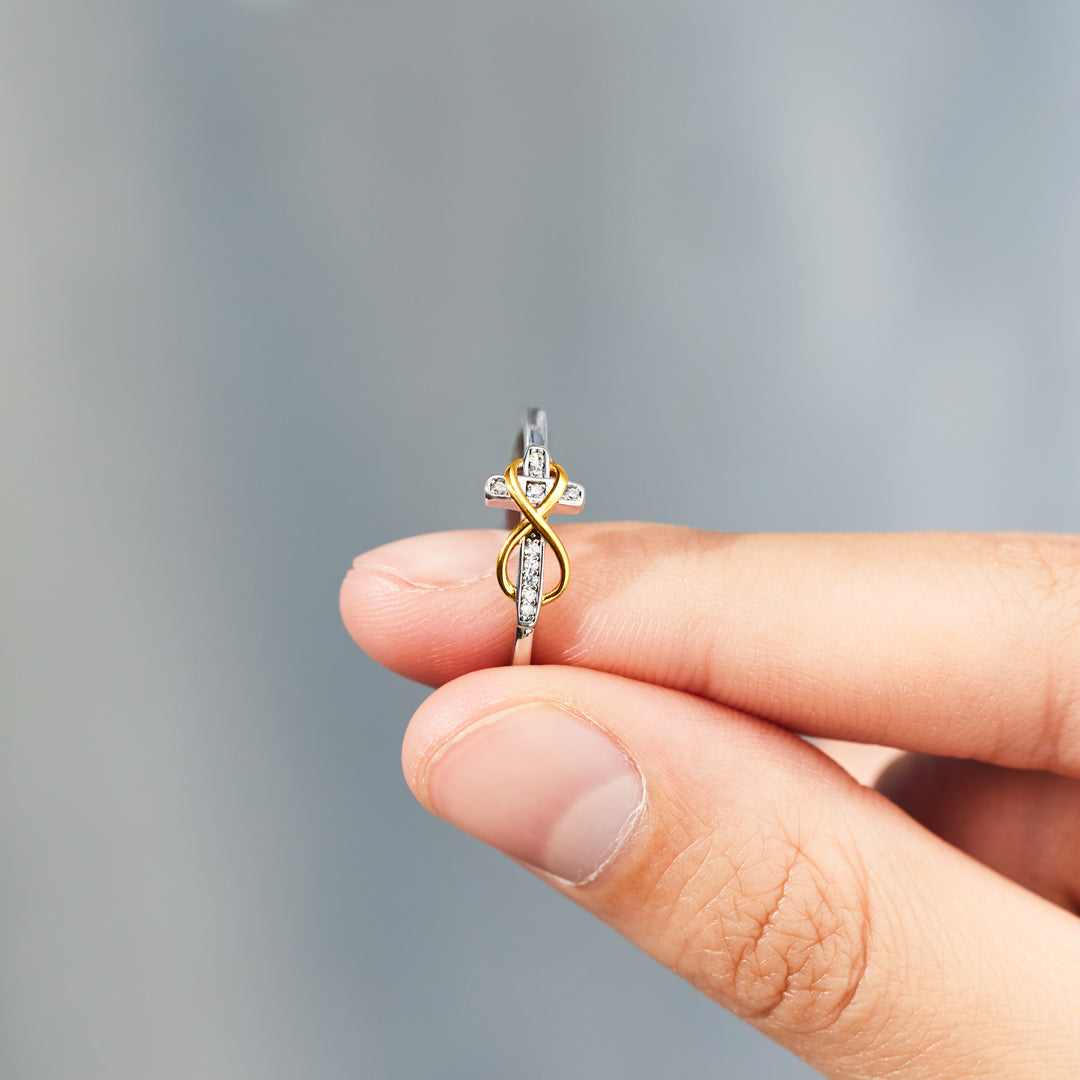 Gods' Promises Are Forever Infinity Cross Ring-Christian Religious Gif