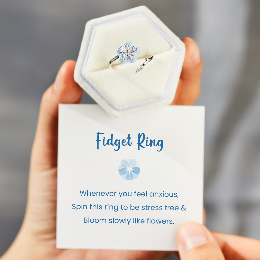 Bloom Slowly Enamel Flower Fidget Ring