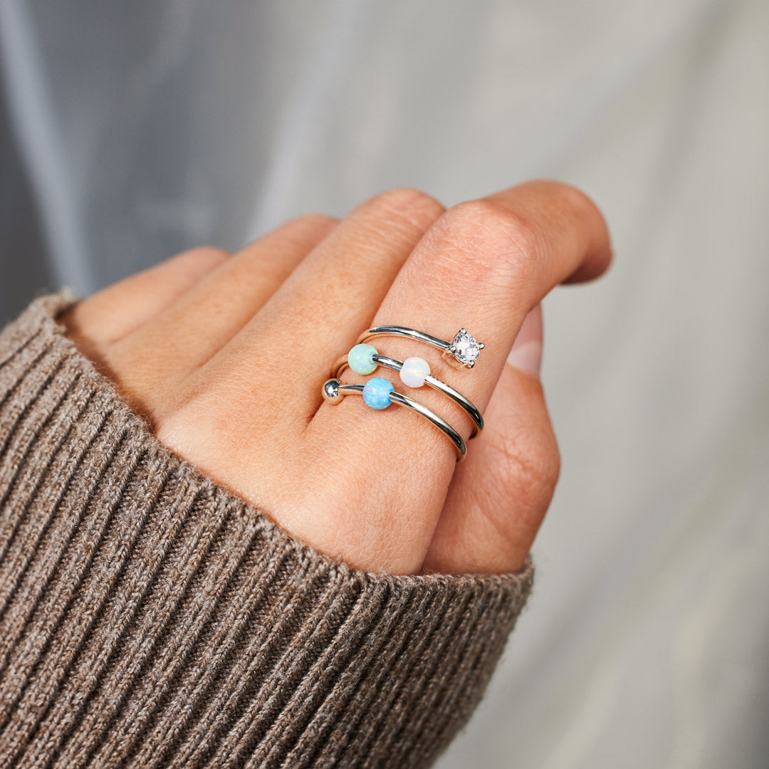 You Are Strong Spinning Opal Fidget Ring
