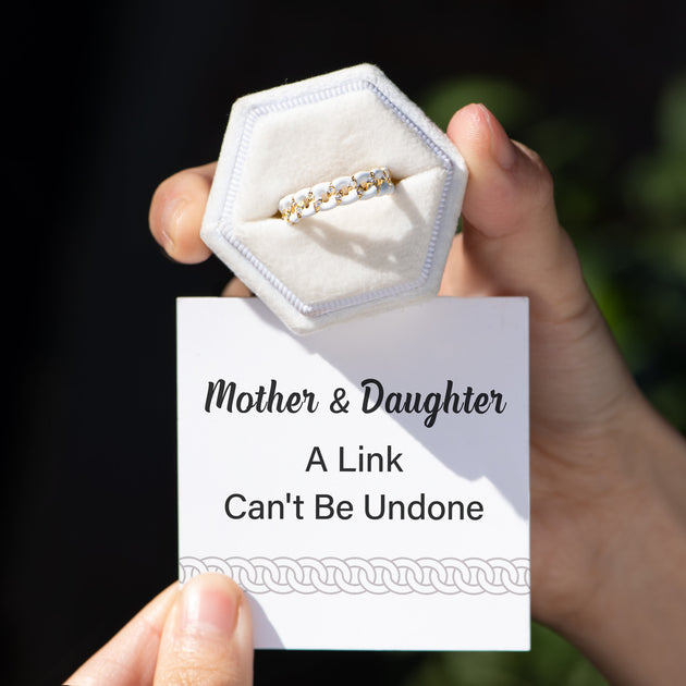 Mother & Daughter A Link Enamel Chain Ring